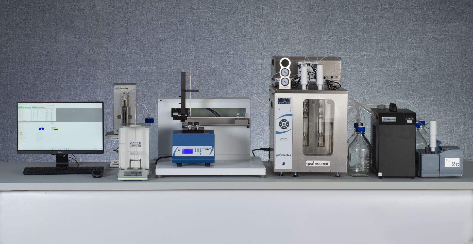 Full automation of solvent based viscosity. Minimum operator intervention